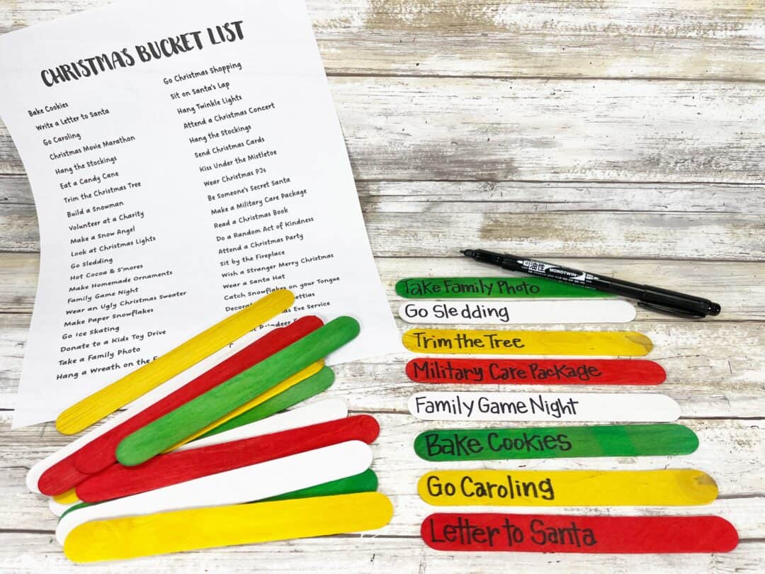 DIY Dollar Store Christmas Bucket List Craft