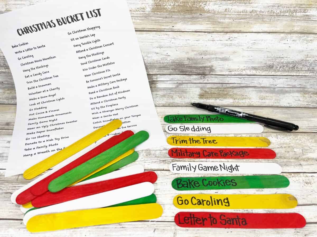 DIY Dollar Store Christmas Bucket List Craft