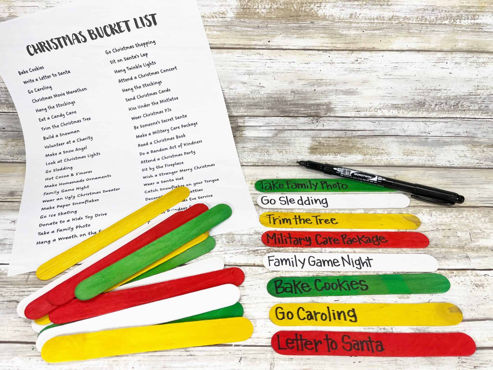 DIY Dollar Store Christmas Bucket List Craft