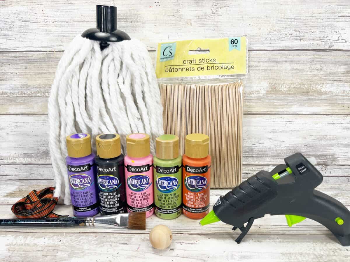 DIY Dollar Store Mop Witch Gnome Craft
