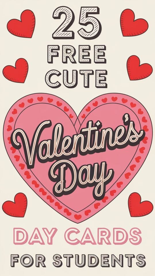 25 Cute and Free Printable Valentine's Day Cards for Students | The ...