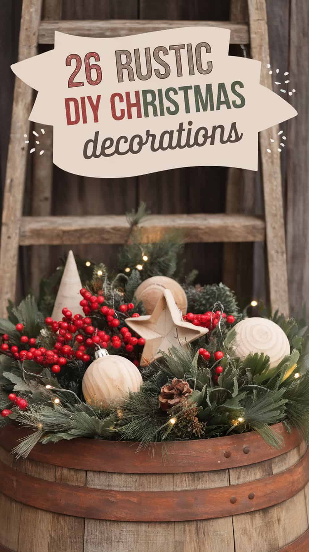 26 Rustic DIY Christmas Decorations to Make!